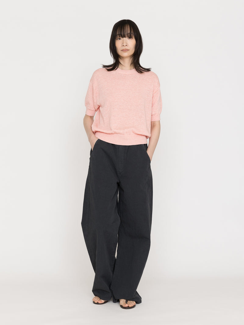 BATONER | WASHED HIGH COUNT LINEN CREW NECK SHORT SLEEVE BN-26SL-016 ...